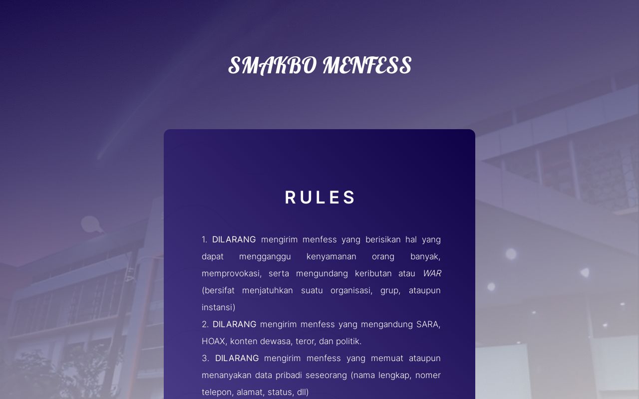 RULES SMAKBO MENFESS